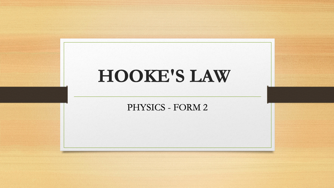 HOOKE’S LAW | Tekbod Digital